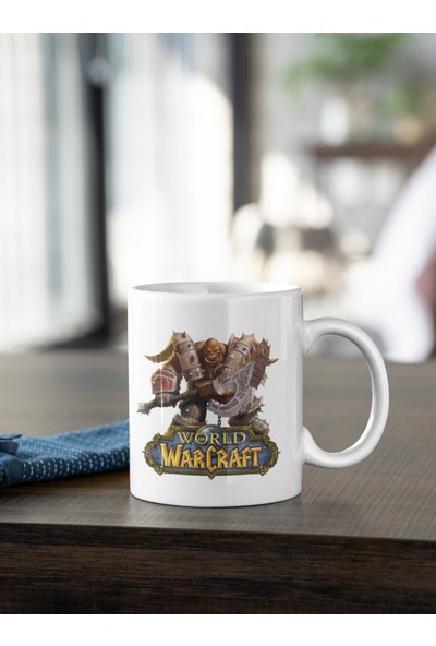 Kio Tasarım Warcraft Warchief Karakter Baskılı Kahve Çay Kupası Kupa Beyaz Porselen Mug Sevgililer-İş Arkadaşı-Doğum-Günü Hediyesi Hediye
