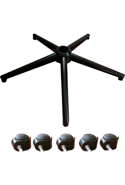 Tura Ofis Ahtapot Siyah Metal Ayak 5 Siyah Tekerlek