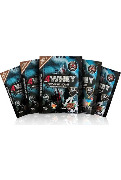 Protouch Nutrition 4WHEY Isolate 35 gr 100 Şase Protein Tozu 25 Çikolata - 25 Çilek - 25 Muz - 25 Vanilya Protouch Nutrition 4WHEY Isolate 35 gr 100 Şase Protein Tozu 25 Çikolata - 25 Çilek - 25 Muz - 25 Vanilya