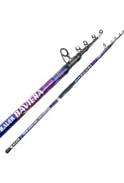 Bauer Baviera Teleskopik 390 cm 100-200GR Atar Surf Olta Kamışı Bauer Baviera Teleskopik 390 cm 100-200GR Atar Surf Olta Kamışı