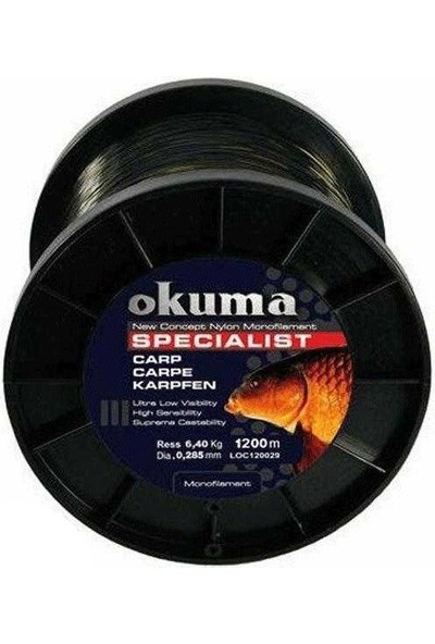 Okuma Carp 1200 mt 10,00 Lb 4,56 kg 0,26 mm Camou Misina Okuma Carp 1200 mt 10,00 Lb 4,56 kg 0,26 mm Camou Misina
