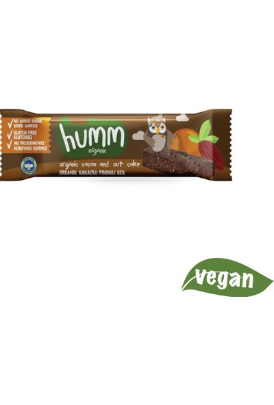 Humm Organic Organik Glutensiz Kakaolu Fındıklı Kek (27 Gr) Humm Organic Organik Glutensiz Kakaolu Fındıklı Kek (27 Gr)
