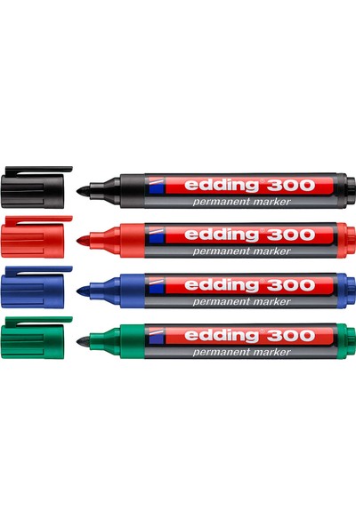 Edding 300 Permanent Markör Yuvarlak Uçlu 4'lü Set Edding 300 Permanent Markör Yuvarlak Uçlu 4'lü Set