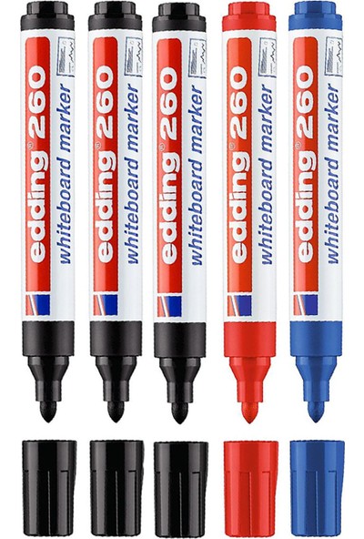 Edding 260 Beyaz Tahta Kalemi 5'li Set