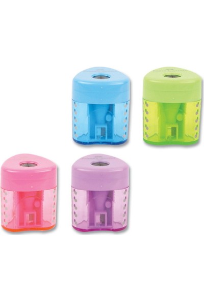 Faber-Castell Faber Grip Auto Hazneli Kalemtıraş Canlı Renk 4'lü Faber-Castell Faber Grip Auto Hazneli Kalemtıraş Canlı Renk 4'lü