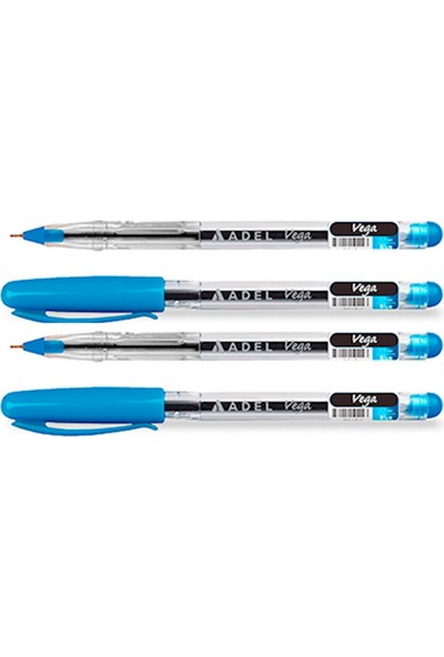 Adel Vega Tükenmez Kalem Mavi 4'lü