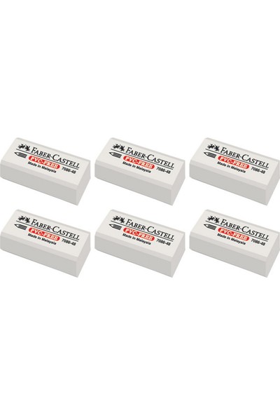 Faber-Castell Faber 7086/30 Beyaz Silgi Küçük Boy 6'lı