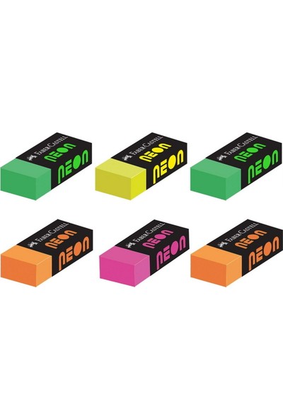 Faber-Castell Faber Neon Renkli Silgi 6'lı Faber-Castell Faber Neon Renkli Silgi 6'lı