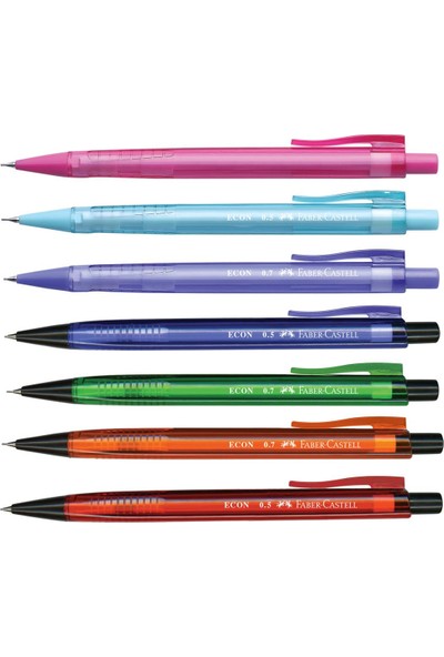 Faber-Castell Faber Econ 0.7 Uçlu Kalem Şeffaf Renkli 10'lu Faber-Castell Faber Econ 0.7 Uçlu Kalem Şeffaf Renkli 10'lu