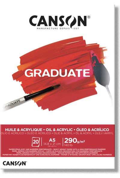 Canson Graduate Yağlı Boya ve Akrilik Boya Defteri Blok 290 gr A5 20 Sayfa Canson Graduate Yağlı Boya ve Akrilik Boya Defteri Blok 290 gr A5 20 Sayfa