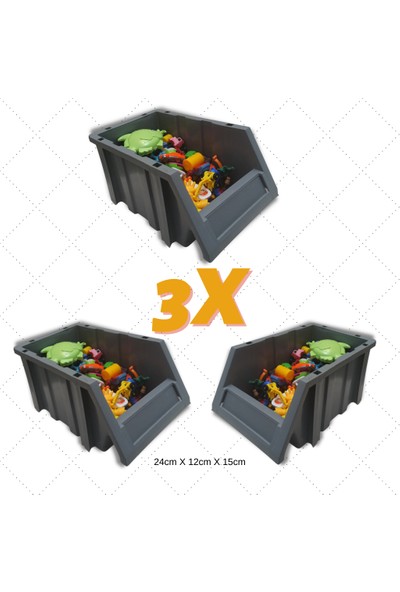 Motiva Toys Çok Amaçlı 3 Adet Oyuncak Organizer Raylı Çekmece Kutusu 24 x 12 x 15 cm Motiva Toys Çok Amaçlı 3 Adet Oyuncak Organizer Raylı Çekmece Kutusu 24 x 12 x 15 cm