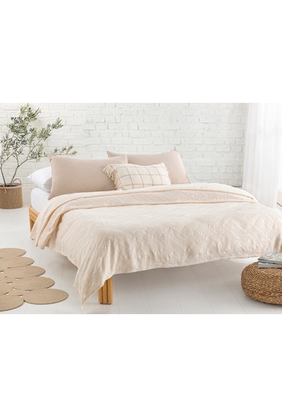 English Home Creative Waffle Jakarlı Çift Kişilik Pike 200X220 cm Krem English Home Creative Waffle Jakarlı Çift Kişilik Pike 200X220 cm Krem