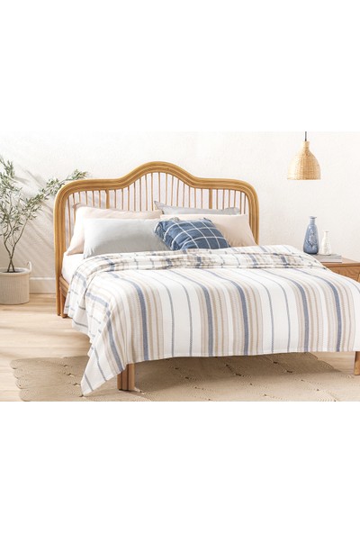 English Home Contemporary Ipliği Boyalı Tek Kişilik Pike 150X220 cm Bej – Lacivert English Home Contemporary Ipliği Boyalı Tek Kişilik Pike 150X220 cm Bej – Lacivert