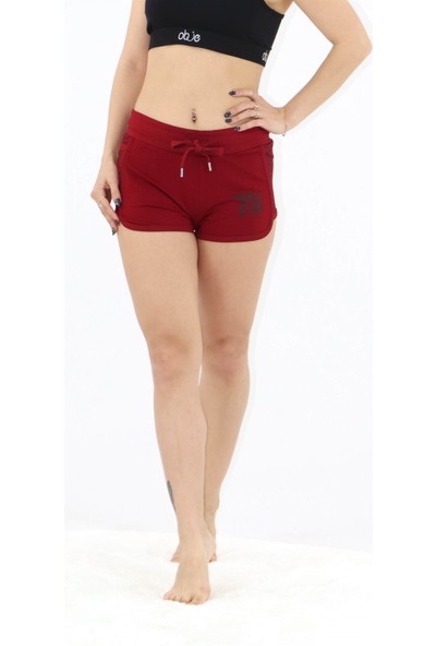 Obje Bordo Bayan Mini Şort Obje Bordo Bayan Mini Şort