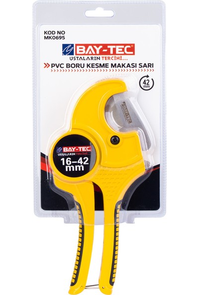 Bay-Tec Baytec Pvc Boru Kesme Makası Sarı 16-42MM MK0695 Bay-Tec Baytec Pvc Boru Kesme Makası Sarı 16-42MM MK0695