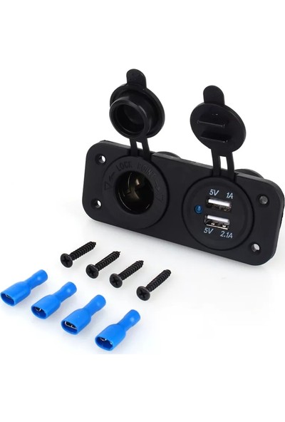 Autoline Çift USB Araç Şarj Soketi ve Çakmaklık 2.1A/1A - 12 V Autoline Çift USB Araç Şarj Soketi ve Çakmaklık 2.1A/1A - 12 V