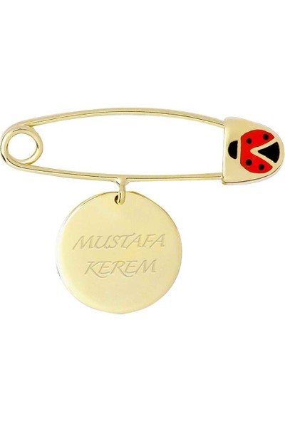 Myra Gold Plaka Figürlü Uğur Böceği Altın Bebek İğnesi Myra Gold Plaka Figürlü Uğur Böceği Altın Bebek İğnesi