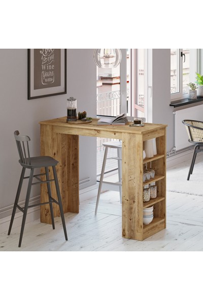 Robin Home Thales Bar Masası Mutfak Yemek Masası Atlantik Çam Robin Home Thales Bar Masası Mutfak Yemek Masası Atlantik Çam
