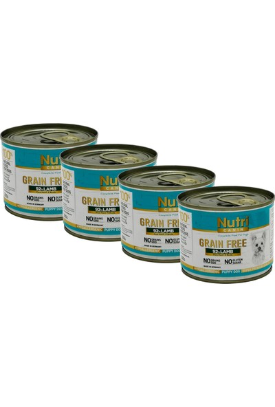 Nutri Canin 200GR Tahılsız %92 Kuzu Etli Yavru Köpek Maması 4ADET Nutri Canin 200GR Tahılsız %92 Kuzu Etli Yavru Köpek Maması 4ADET
