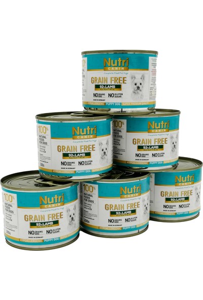 Nutri Canin 200GR Tahılsız %92 Kuzu Etli Yavru Köpek Maması 6ADET Nutri Canin 200GR Tahılsız %92 Kuzu Etli Yavru Köpek Maması 6ADET