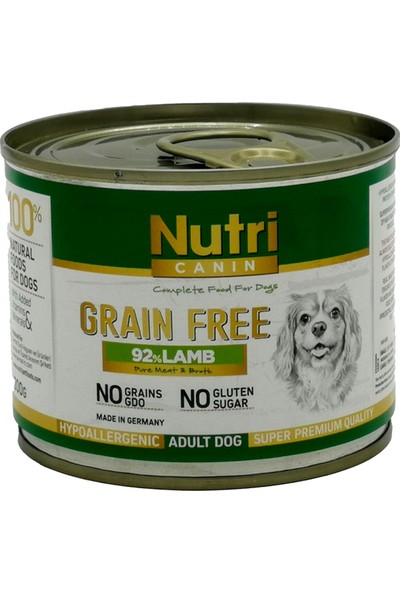 Nutri Canin 200GR Tahılsız %92 Kuzu Etli Köpek Maması Nutri Canin 200GR Tahılsız %92 Kuzu Etli Köpek Maması