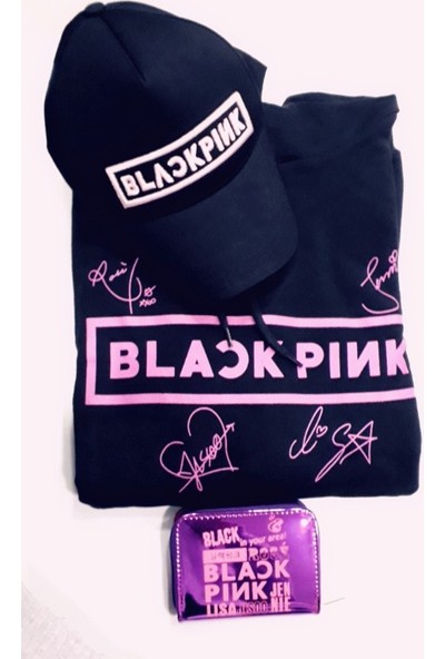Gökhan Club Blackpink Swetshirt Cüzdan Şapka Kombin