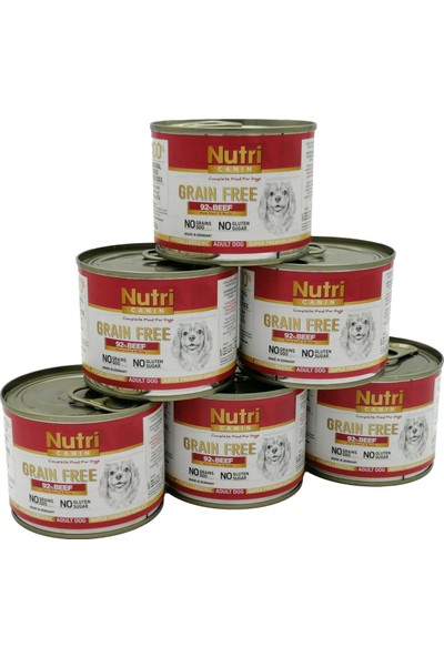 Nutri Canin 200GR Tahılsız %92 Sığır Etli Köpek Maması 6ADET Nutri Canin 200GR Tahılsız %92 Sığır Etli Köpek Maması 6ADET
