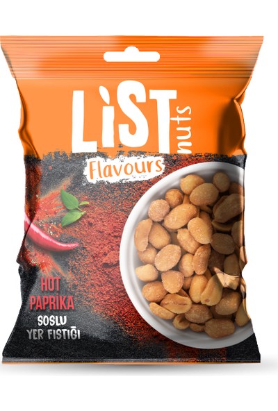 List Flavours Hot Paprika Soslu Yer Fıstığı 150 g List Flavours Hot Paprika Soslu Yer Fıstığı 150 g