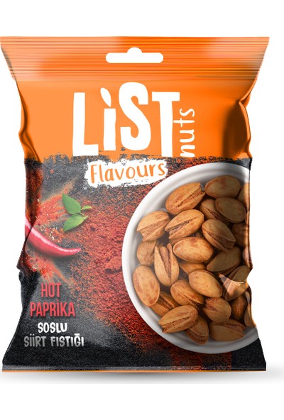 List Flavours Hot Paprika Soslu Siirt Fıstığı 85 g List Flavours Hot Paprika Soslu Siirt Fıstığı 85 g