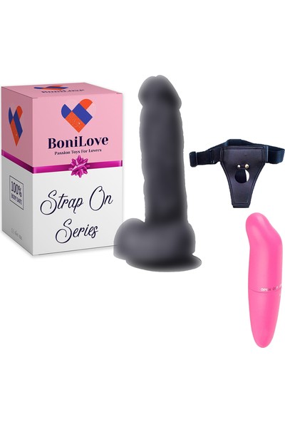 Bonilove Strap On Series Kassadin 15 cm Belden Bağlanmalı Realistik Siyah Penis+Mini Vibratör Set+Mini Vibratör Set Bonilove Strap On Series Kassadin 15 cm Belden Bağlanmalı Realistik Siyah Penis+Mini Vibratör Set+Mini Vibratör Set