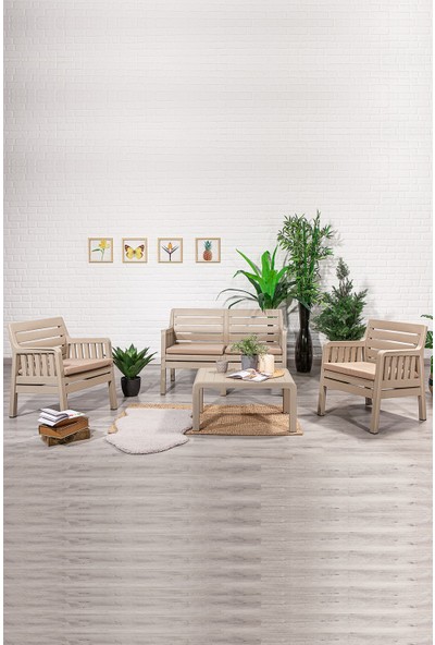 Sandalie Lara 2+1+1+S Balkon Bahçe Oturma Grubu – Cappucino