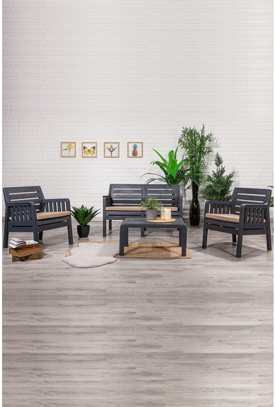 Sandalie Lara 2+1+1+S Balkon Bahçe Oturma Grubu – Antrasit