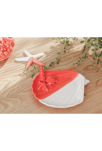 English Home Deep Sea Dekoratif Tabak 15X15X3,3 cm Turuncu