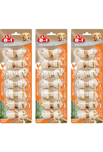 8in1 Delights Bone Köpekler Için Tavuklu Ağız Bakım Kemiği 7’li Paket x 3 Adet 8in1 Delights Bone Köpekler Için Tavuklu Ağız Bakım Kemiği 7’li Paket x 3 Adet