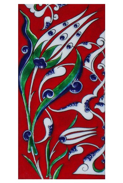 Can Seramik - 10 x 20 cm El Dekoru Iznik Çinisi