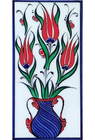Can Seramik - 10 x 20 cm El Dekoru Kütahya Çinisi Can Seramik - 10 x 20 cm El Dekoru Kütahya Çinisi