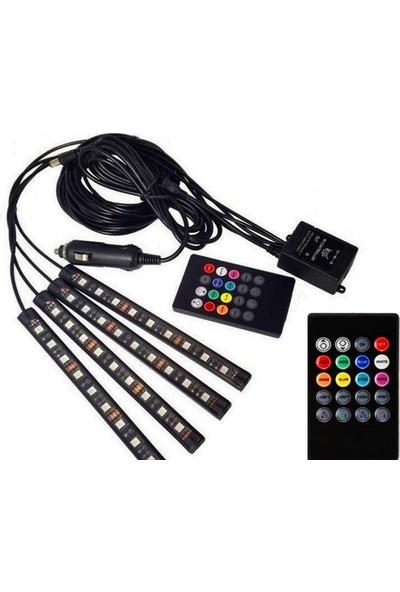 Vendor Tuning Vendortuning Ayak Altı 9 LED Araç Içi Sese Duyarlı Rgb LED Kumandalı Vendor Tuning Vendortuning Ayak Altı 9 LED Araç Içi Sese Duyarlı Rgb LED Kumandalı