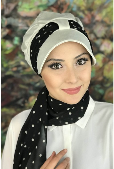 Yoisho Store Beyaz Tek Biritli Fularlı Şapka Bone