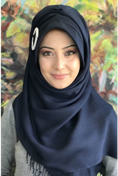 Sahra Şal Dünyasi Yoisho Store Lacivert Şapka Şal