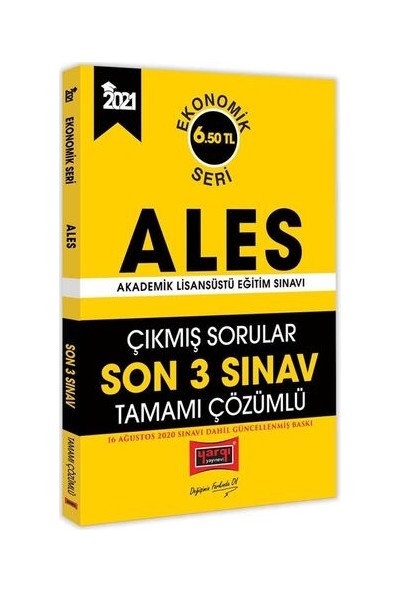 Yargı Yayınları 2021 Ales Son 3 Sınav Tamamı Çözümlü Çıkmış Sorular Ekonomik Seri Yargı Yayınları 2021 Ales Son 3 Sınav Tamamı Çözümlü Çıkmış Sorular Ekonomik Seri