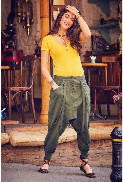 Los Banditos Elastik Bilekli Bağcıklı Kadın Şalvar Pantolon