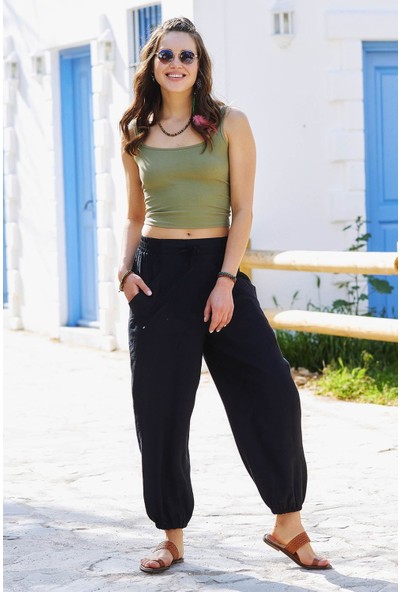 Los Banditos Bohem Stil Paça Lastikli Pantolon Los Banditos Bohem Stil Paça Lastikli Pantolon