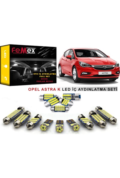 Femex Opel Astra K LED Iç Aydınlatma Ampul Seti Femex Parlak Beyaz Femex Opel Astra K LED Iç Aydınlatma Ampul Seti Femex Parlak Beyaz