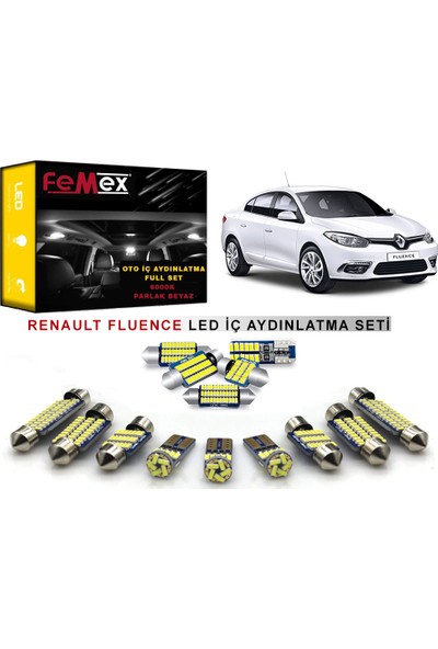 Femex Renault Fluence LED Iç Aydınlatma Ampul Seti Femex Parlak Beyaz Femex Renault Fluence LED Iç Aydınlatma Ampul Seti Femex Parlak Beyaz