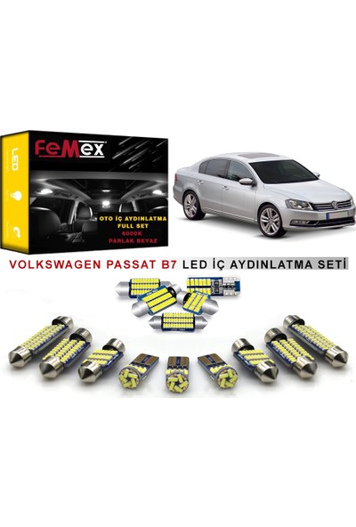 Femex Volkswagen Passat B7 LED Iç Aydınlatma Ampul Seti Femex Parlak Beyaz Femex Volkswagen Passat B7 LED Iç Aydınlatma Ampul Seti Femex Parlak Beyaz