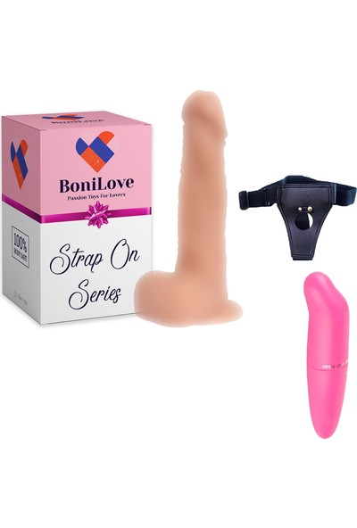 Bonilove Strap On Series Kaier Gidip Gelmeli Belden Bağlamalı Realistik Penis+Mini Vibratör Set Bonilove Strap On Series Kaier Gidip Gelmeli Belden Bağlamalı Realistik Penis+Mini Vibratör Set