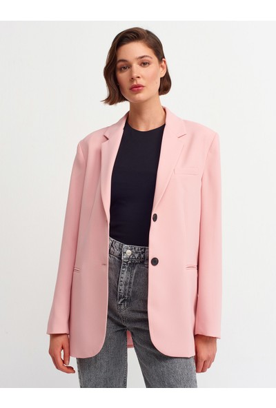 Dilvin 6907 Blazer Ceket-Pembe