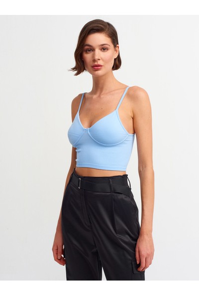 Dilvin 3647 Göğüs Cuplu Top-Bebe Mavi