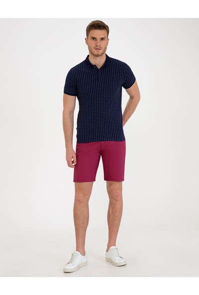 Pierre Cardin Mürdüm Standart Fit Kısa Bermuda Şort 50233249-VR074 Pierre Cardin Mürdüm Standart Fit Kısa Bermuda Şort 50233249-VR074