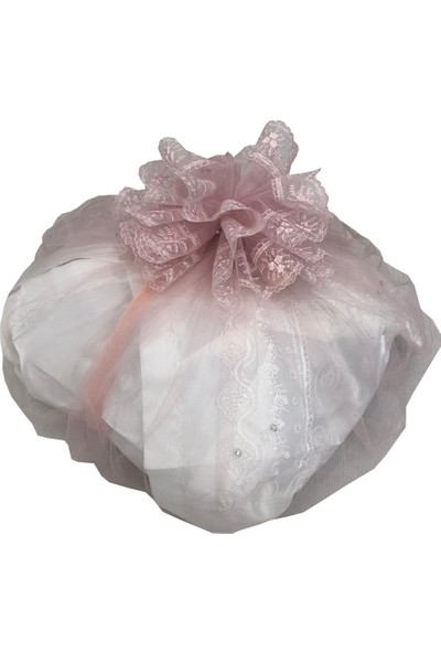 Dantelux Yuvarlak Büzmeli Bohça Tülü - Krem Renk 2318-C02 Krem